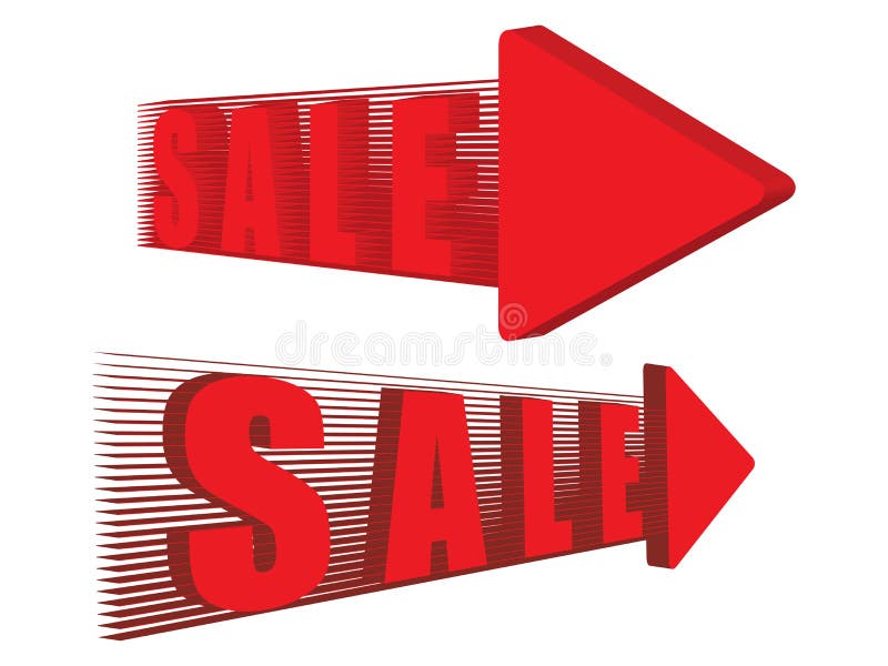 Two red sale pointers stock vector. Illustration of symbol - 33424230