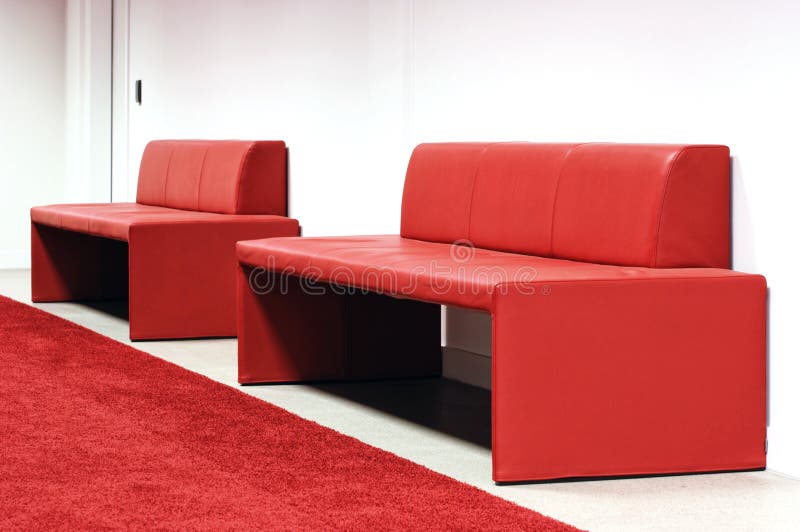 Two Red Sofas stock image. Image of seat, waiting, objects - 30236443