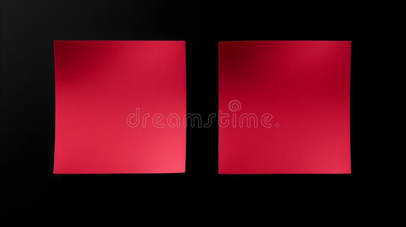 Two Red Square Paper Notes on a Black Background. Brainstorming ...