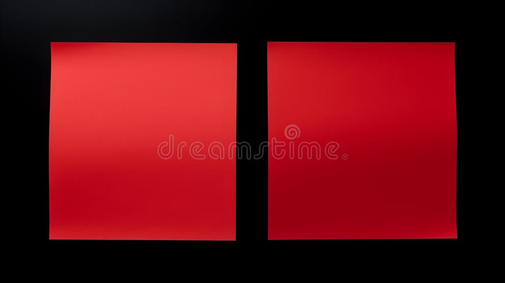 Two Red Square Paper Notes on a Black Background. Brainstorming ...