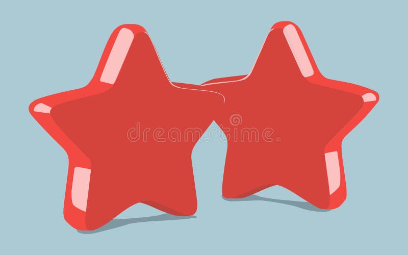Two red stars stock vector. Illustration of achievement - 41250317