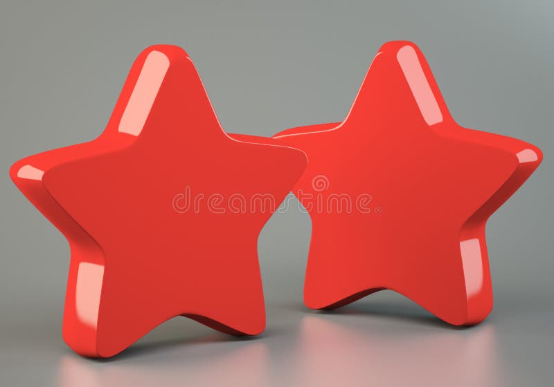 Two red stars stock vector. Illustration of achievement - 41250317