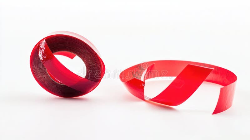 Two Red Tapes Sit Together, Often Used As a Symbol for Connection or ...