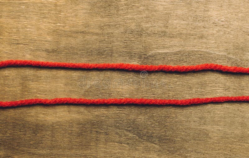 Two Red Threads in the Brown Wooden Texture Stock Image - Image of ...