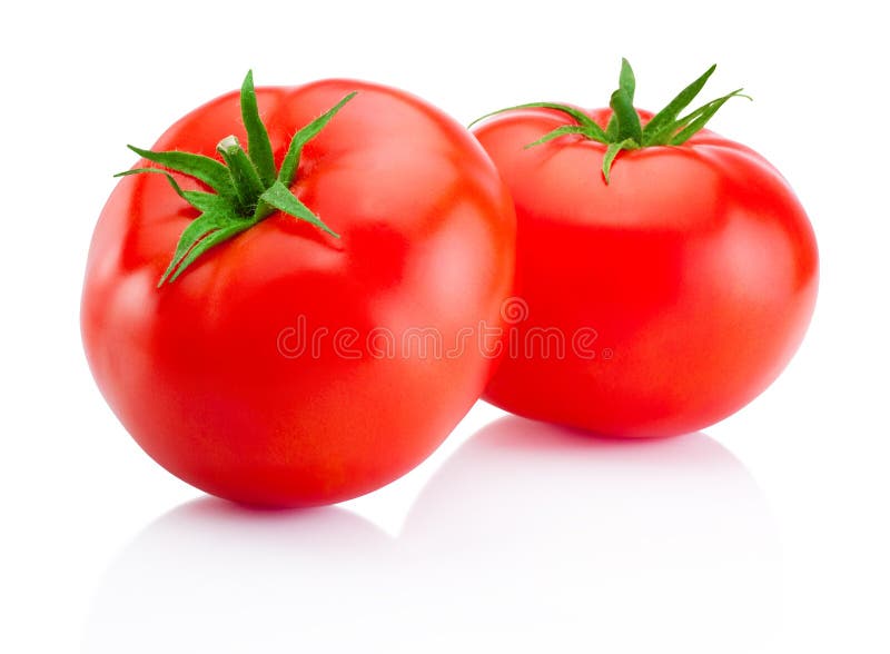 Two Red Tomatoes Isolated on White Background Stock Image - Image of ...