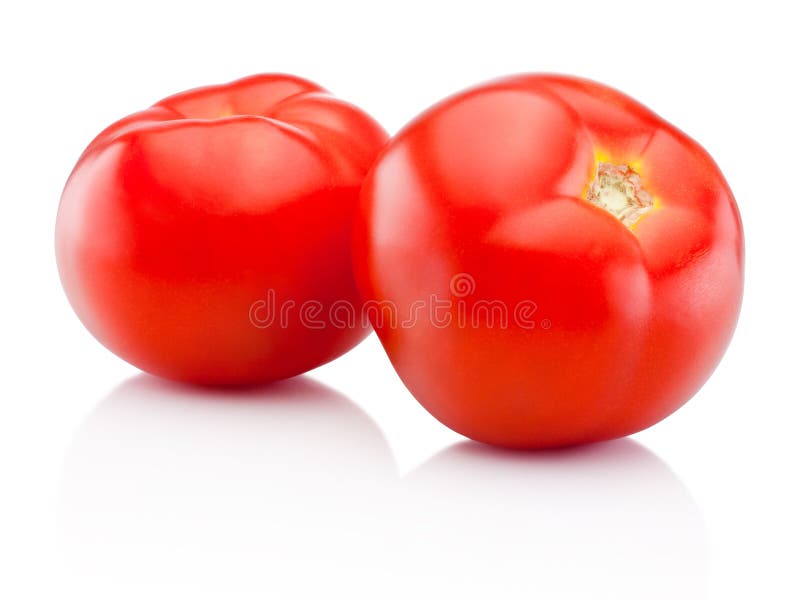 Two Red Tomatoes Isolated on White Background Stock Photo - Image of ...
