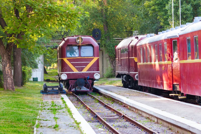 Red trains stock photo. Image of park, train, summer - 29807902