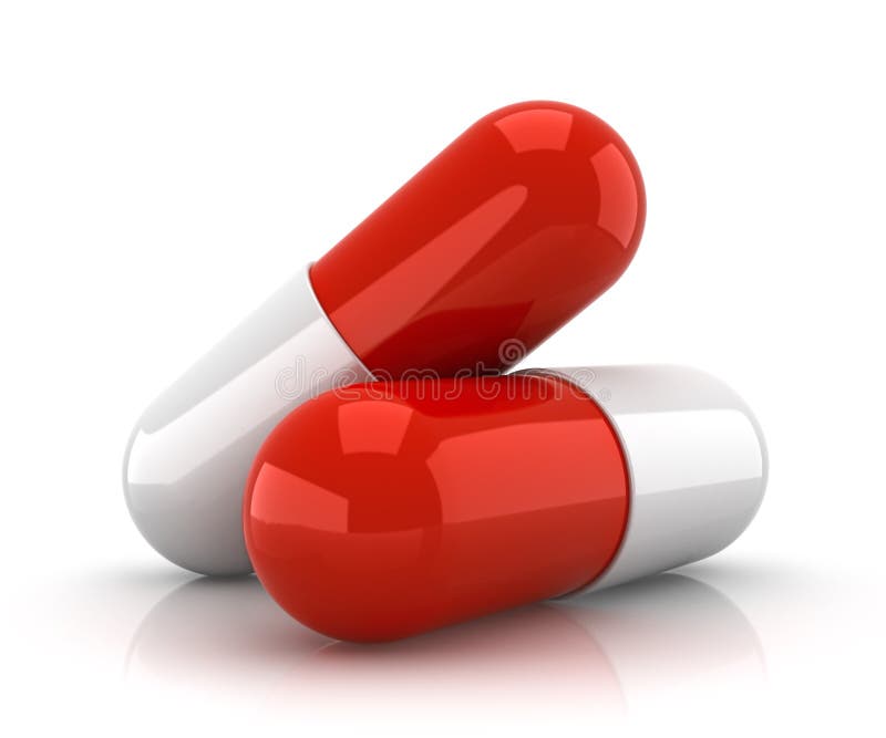 Two Red and White Pills - 3d Render Stock Illustration - Illustration ...