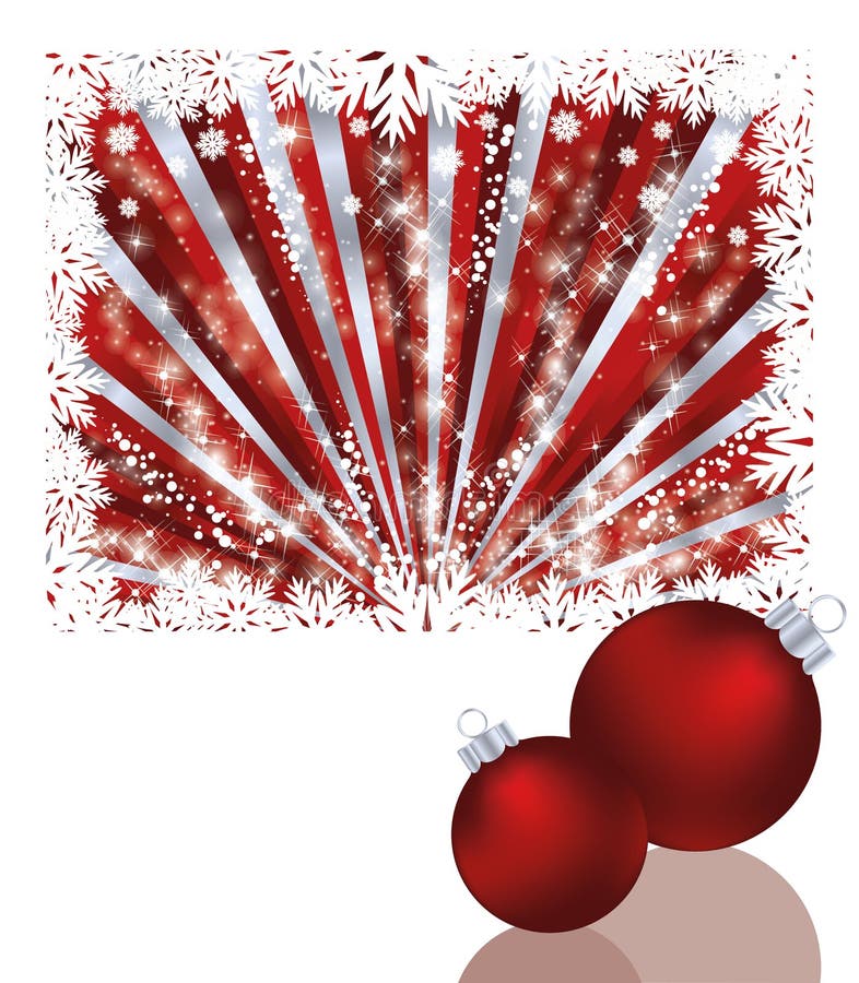 Two red xmas balls stock vector. Illustration of holiday - 28095620
