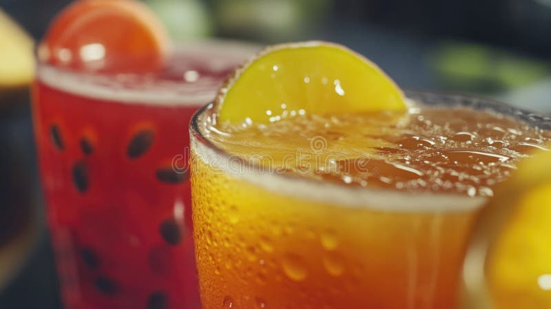 Two Refreshing Drinks with Lemon Slices on the Side, Perfect for a ...