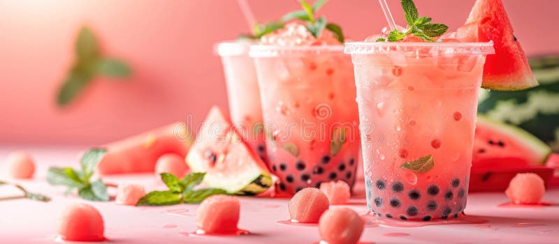 Two Refreshing Drinks on a Table Stock Image - Image of cold, delicious ...