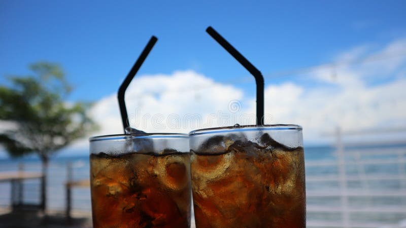 Two refreshing iced teas stock image. Image of glass - 272240693