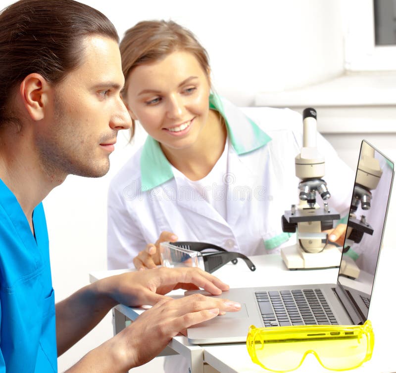 Two Researchers in the Laboratory Stock Photo - Image of discovery ...