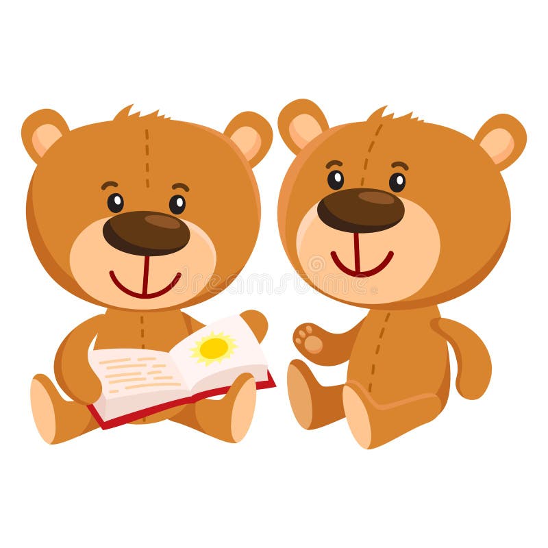 Teddy Bear Sitting Book White Stock Illustrations 274 Teddy Bear