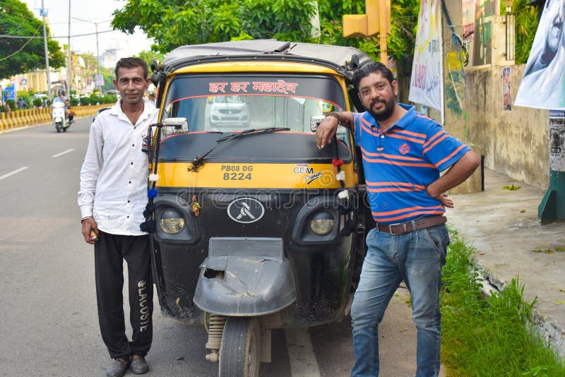 Two Rickshaw Driver Smile with Their Auto Editorial Image - Image of ...