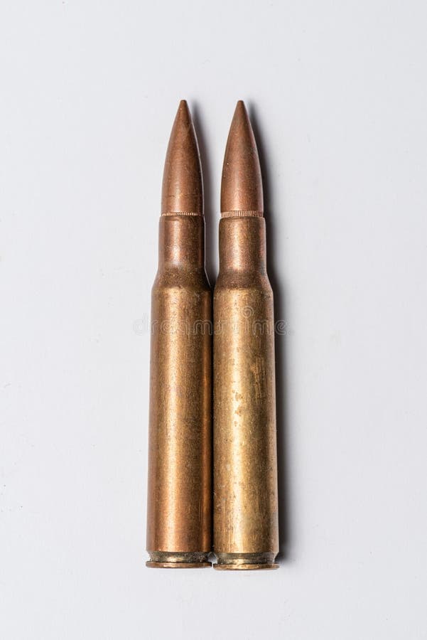 Old Rifle Bullet from the 1950s on White Background Stock Photo - Image ...