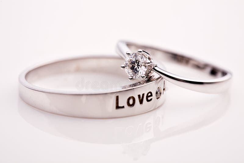 Two rings stock image. Image of industrial, silver, diamond - 13835383