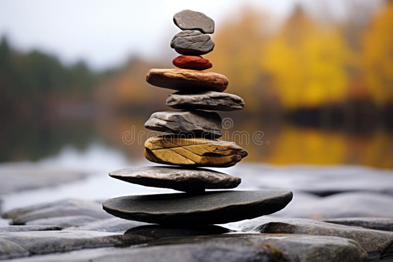 Two Rings Balanced on a Stacked Stone Cairn Stock Image - Image of ...