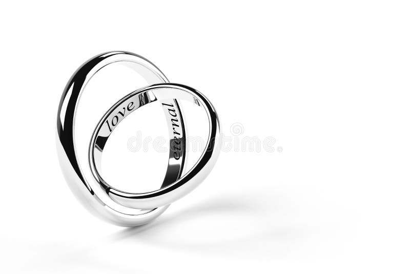 Two Rings Engraved with Eternal Love Stock Illustration - Illustration ...