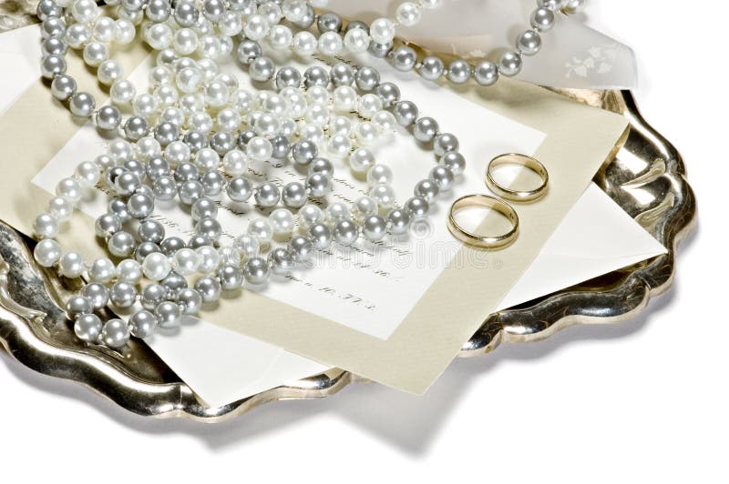 Two Rings with Invitation Card Stock Image - Image of groom, chain: 6454087