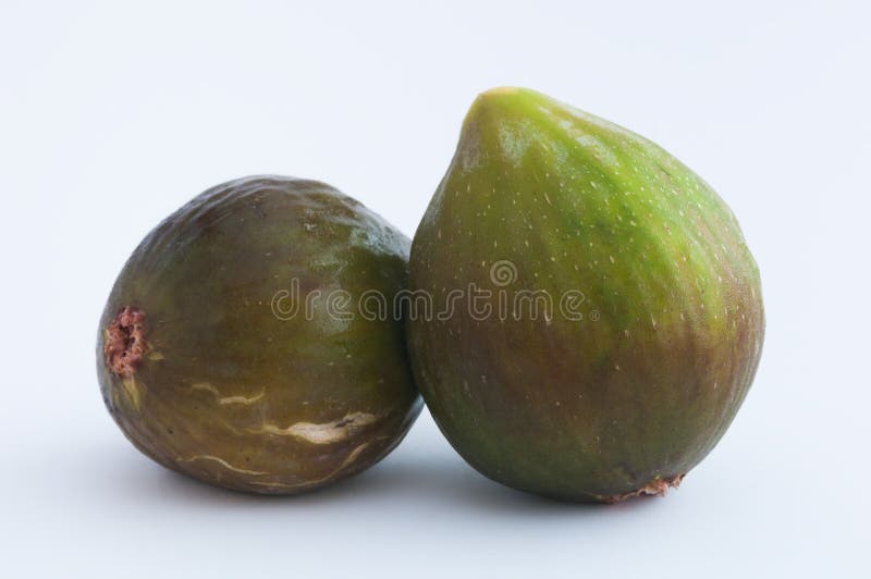 Two Ripe Figs Resting on White Background Stock Image - Image of white ...