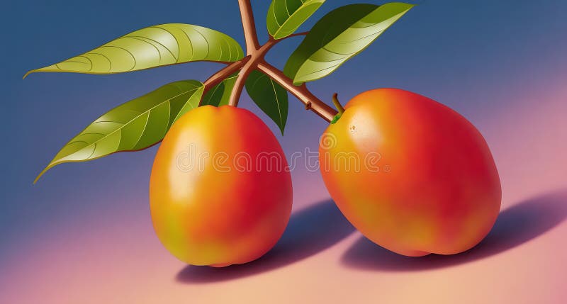 Two Ripe Mangoes on a Branch Stock Photo - Image of grown, trunk: 313717262