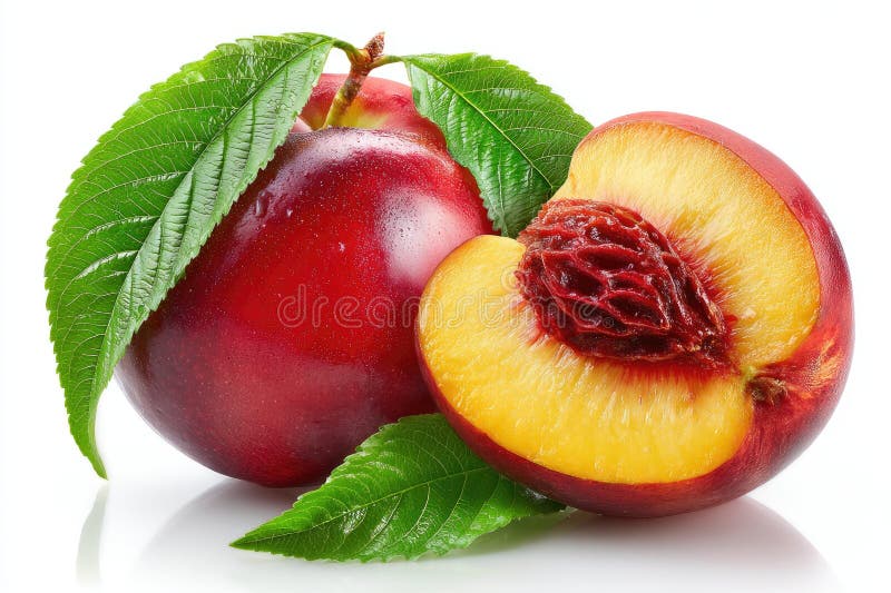 Juicy Nectarine Halves stock illustration. Illustration of healthy ...
