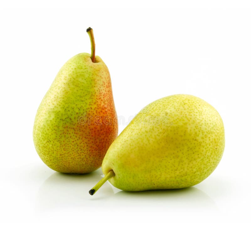Two Ripe Pears Isolated on White Stock Image - Image of shape, objects ...
