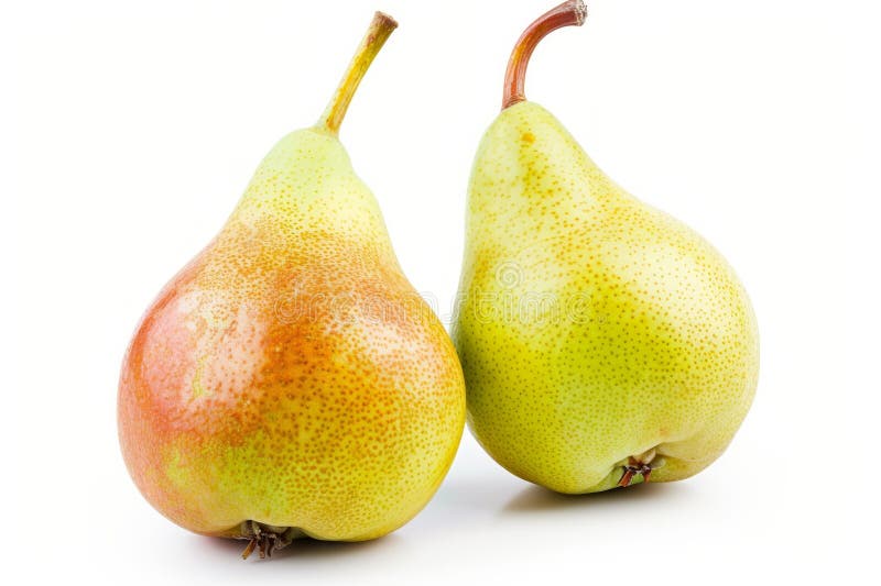 Two Pears on White Background Highlighting Texture. Neural Network AI ...