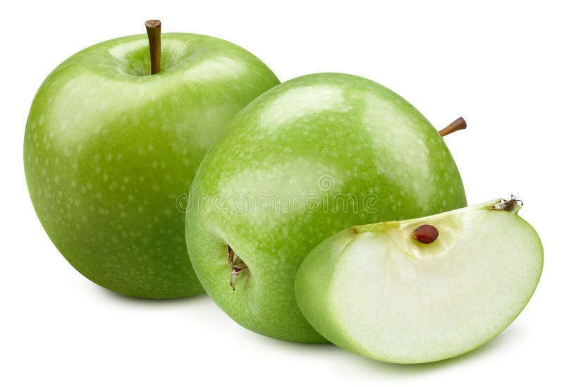 Two Ripe Perfect Apple and Slice with Leaves Stock Image - Image of ...