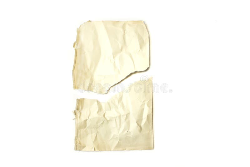 Two Ripped Pieces of Paper Isolated on White Background Stock Image ...