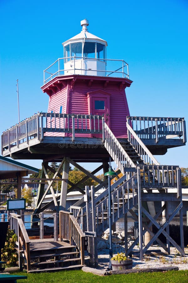 Two Rivers lighthouse stock image. Image of morning, stairs - 25713505