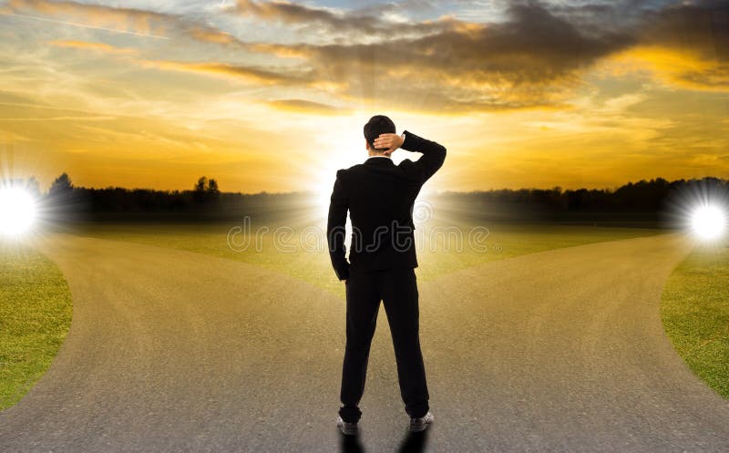 Two roads choice stock image. Image of transportation - 26711495