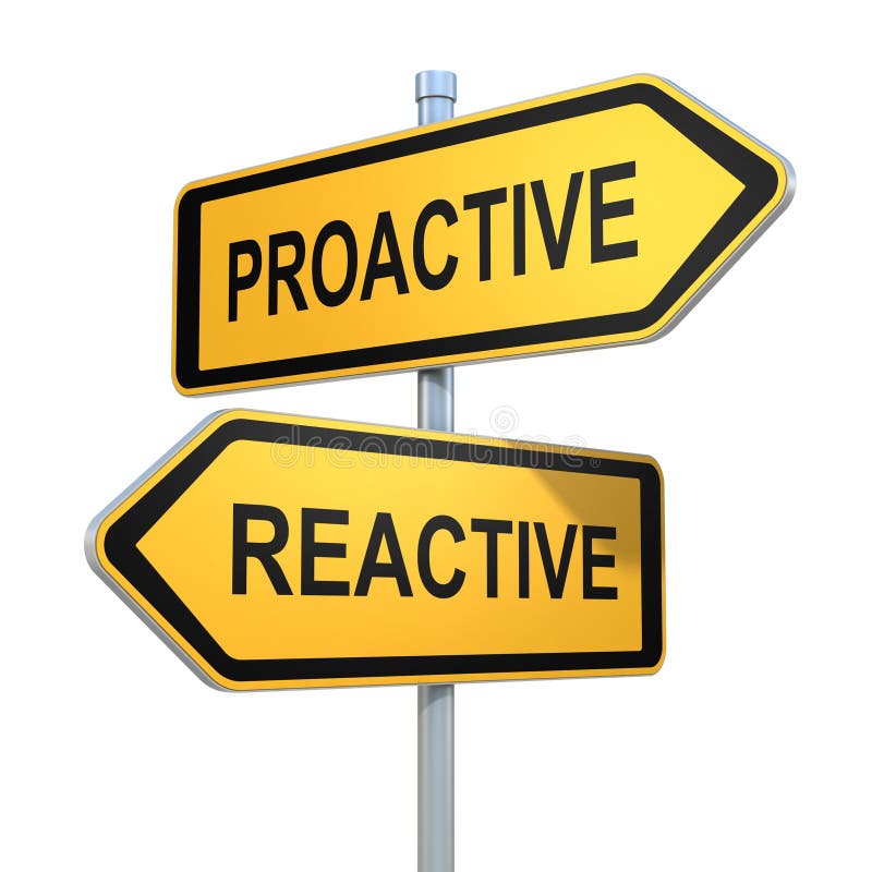 Two Road Signs - Proactive Reactive Choice Stock Illustration ... Two Road Signs - Proactive Reactive Choice Stock Illustration ...