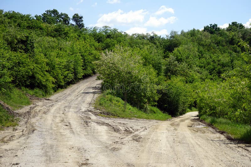 Two roads stock photo. Image of crossroads, green, serbia - 72609708