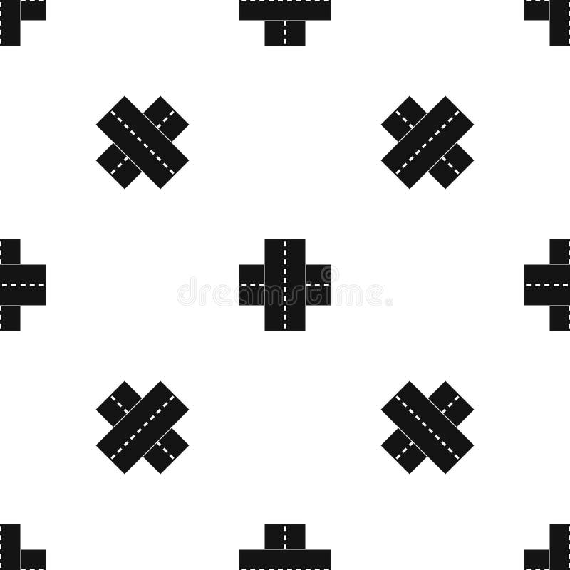 Two Roads Pattern Seamless Black Stock Vector - Illustration of ...