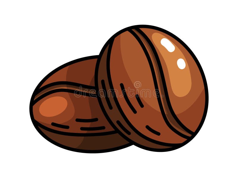 Two Roasted Coffee Beans Hand Drawn Doodle Stock Illustration ...