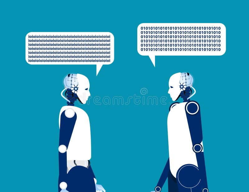 Two Robot Talking. Concept Business Vector Illustration Stock Vector ...