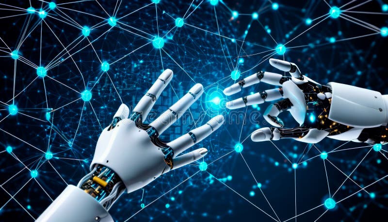 AI Connection: Code Interaction. Generative AI Stock Illustration ...