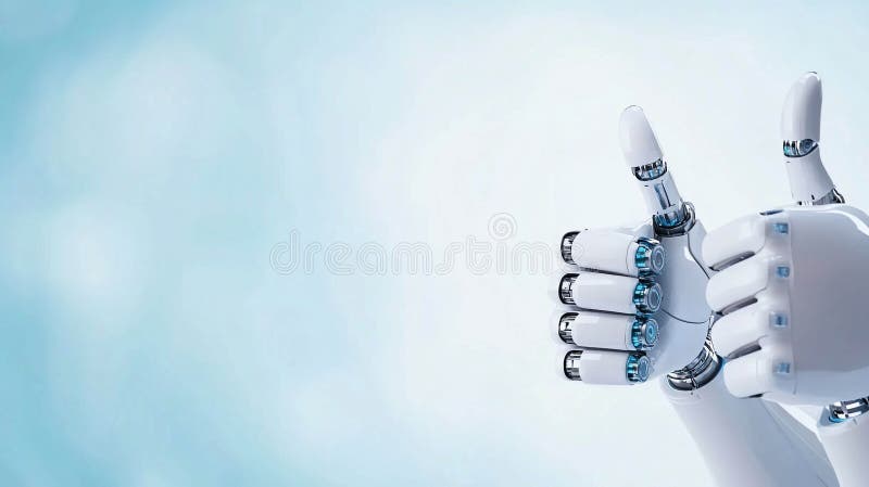 Two Robotic Hands Showing the "thumbs Up" Gesture Stock Illustration ...