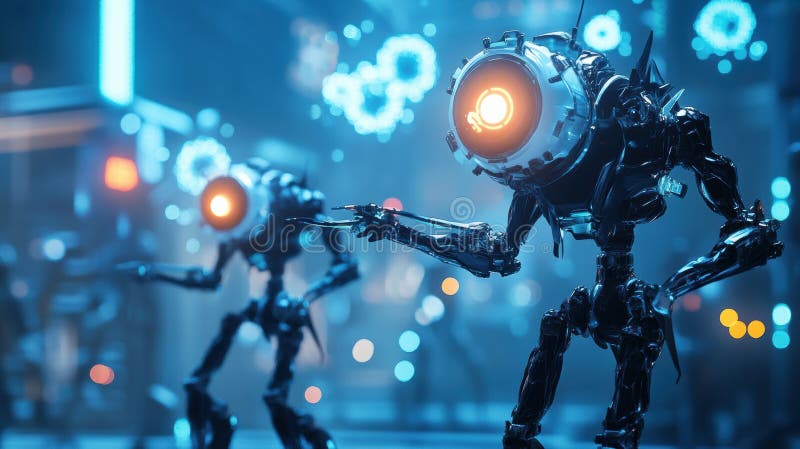 Robots Engage in Virus Neutralization Efforts in a Futuristic ...