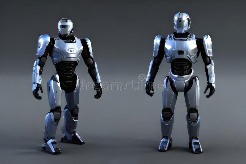 Two Robots Ai Generated Stock Illustration Illustration Of Model 268449829