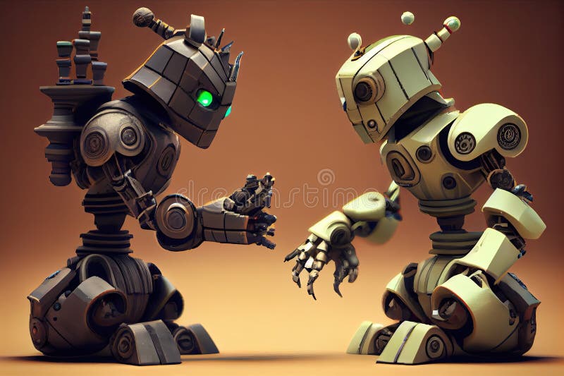 Two Robots, with One of Them Showing Its Components and Intricate ...