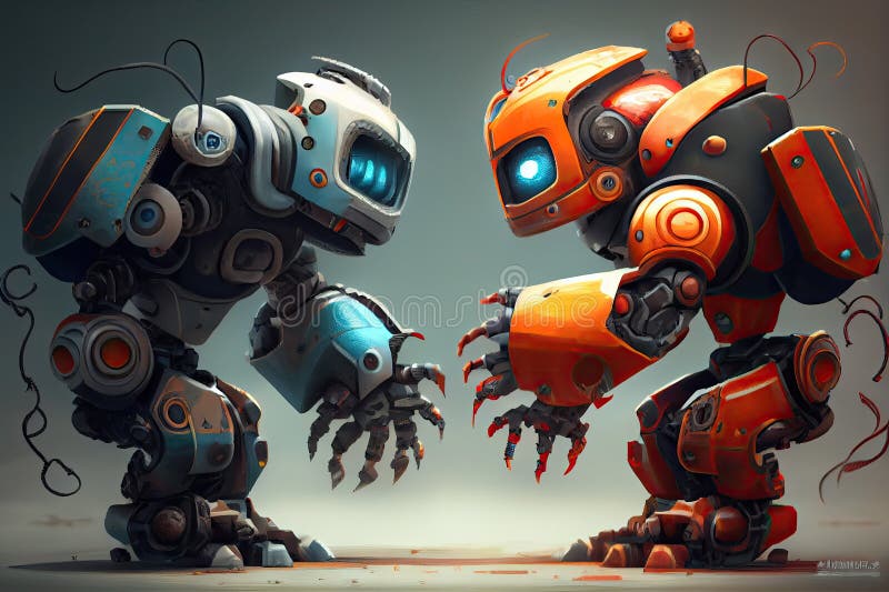 Two Robots, with One of Them Showing Its Components and Intricate ...