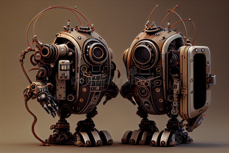 Two Robots, with One of Them Showing Its Components and Intricate ...