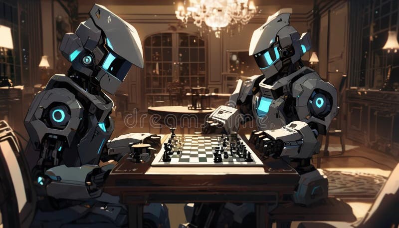 Robots Playing Chess Stock Illustrations – 101 Robots Playing Chess ...