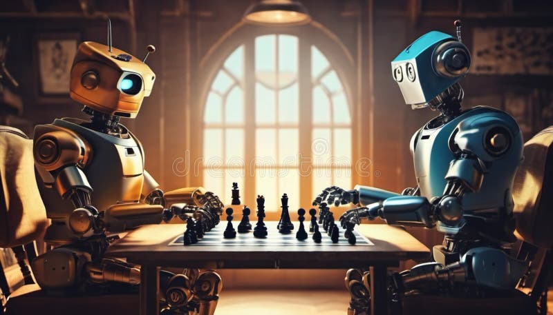 Robots Playing Chess Stock Illustrations – 106 Robots Playing Chess ...