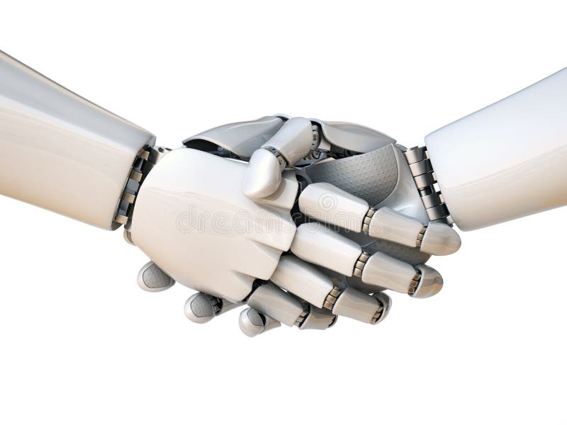 Two Robots Shaking Hands Artificial Intelligence Stock Illustration ... Two Robots Shaking Hands Artificial Intelligence Stock Illustration ...