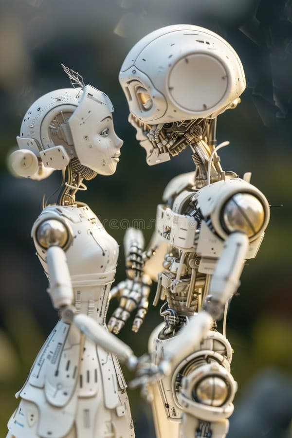 Two Robots Standing Side by Side, Suitable for Technology Concepts ...
