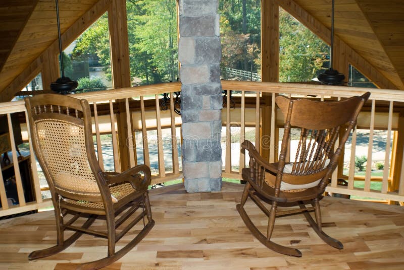 Two rocking chairs w/view stock photo. Image of homey - 3432234